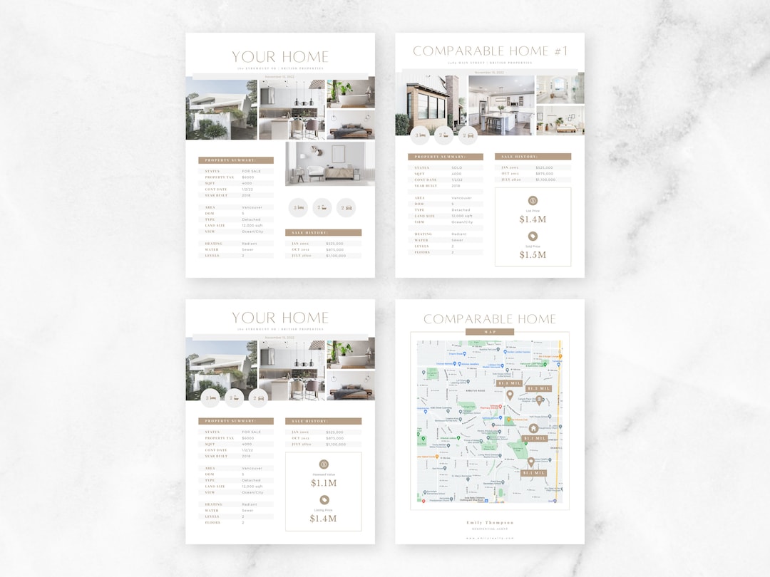 Harper Property Comparison Flyer, Real Estate Home Feature Sheet ...