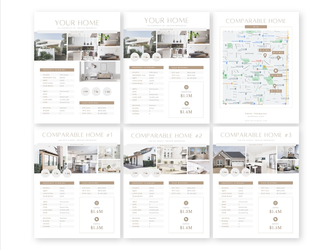 Harper Property Comparison Flyer, Real Estate Home Feature Sheet ...