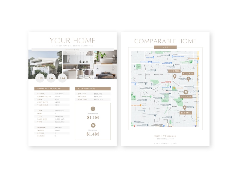 Harper Property Comparison Flyer, Real Estate Home Feature Sheet ...