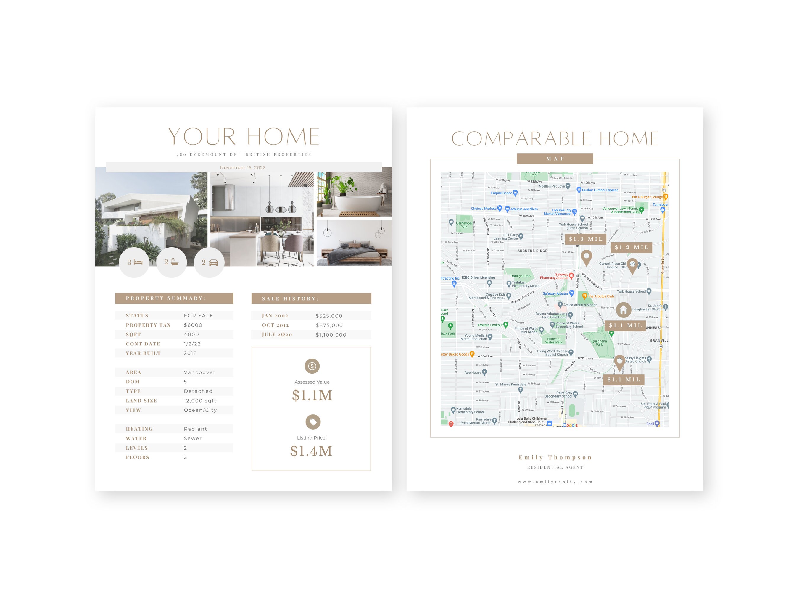 Harper Property Comparison Flyer, Real Estate Home Feature Sheet ...