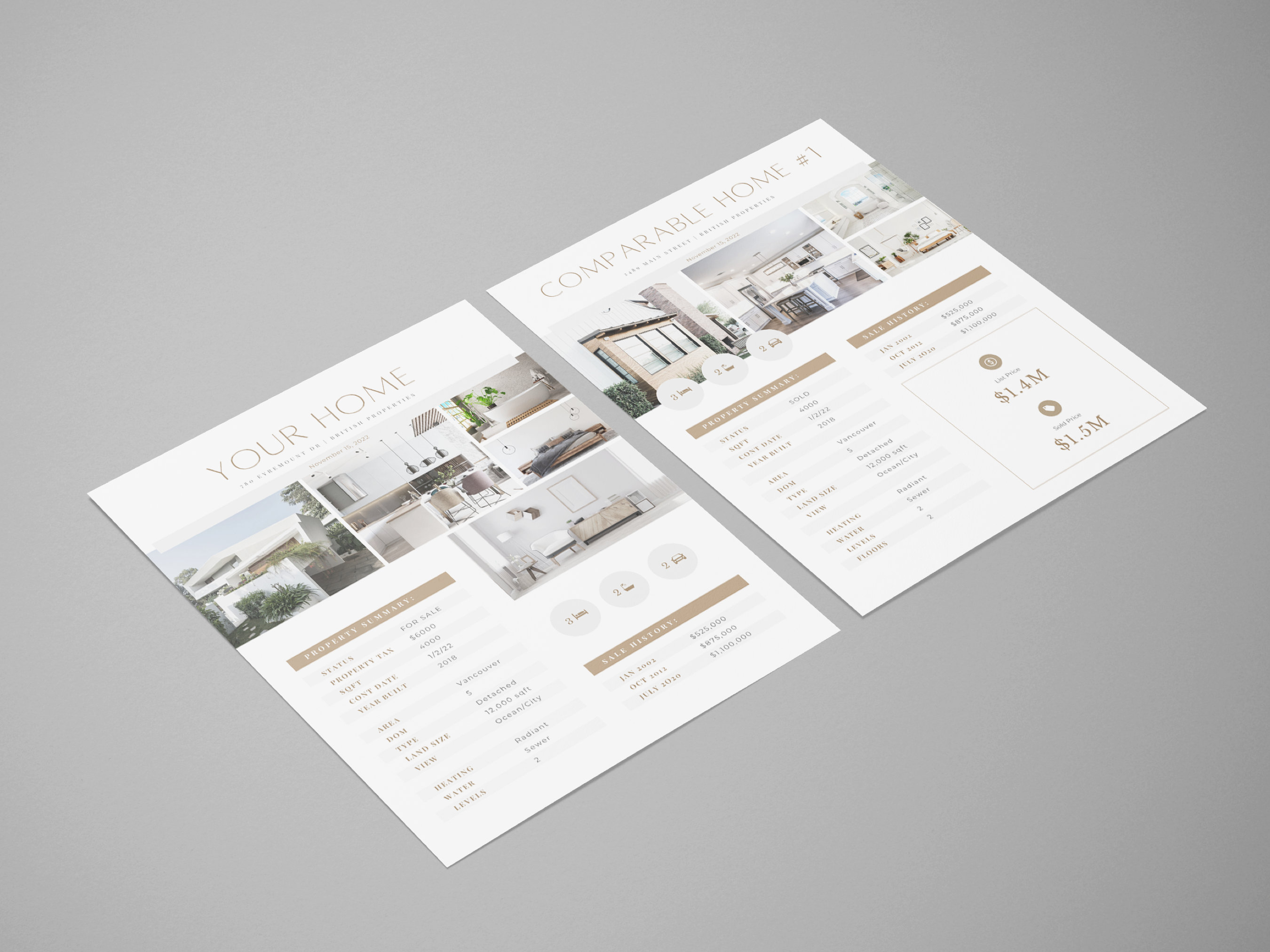 Harper Property Comparison Flyer, Real Estate Home Feature Sheet ...