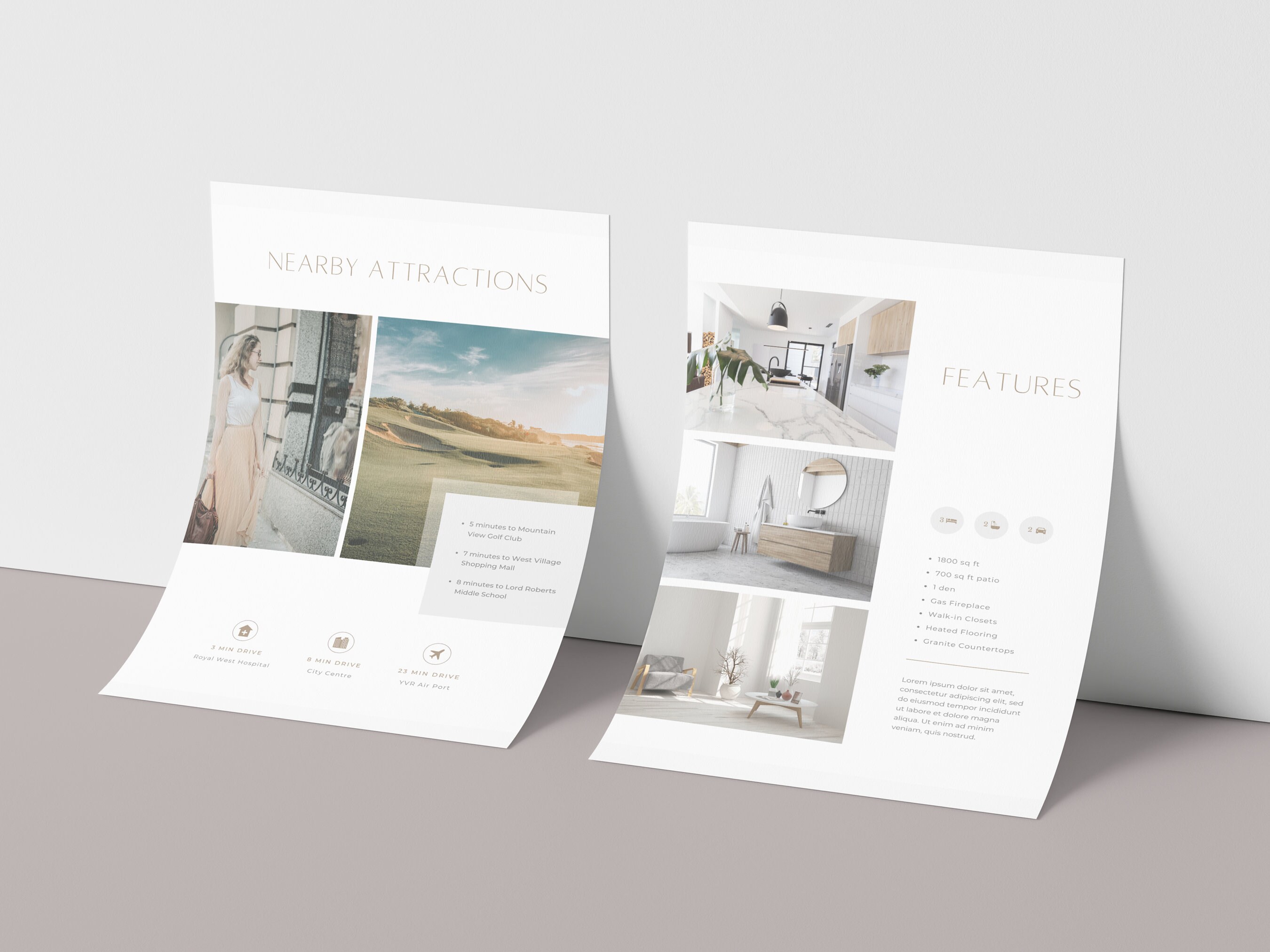 Harper Real Estate Feature Sheet Template: Modern Realtor Flyer (canva ...