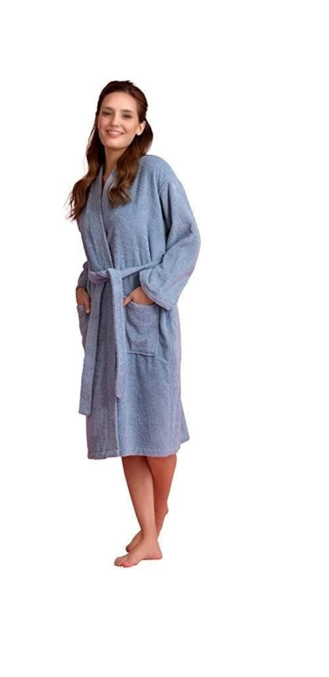 LIGHT BLUE ROBE, Terry Bathrobes, Turkish Cotton Robe, Personalized ...