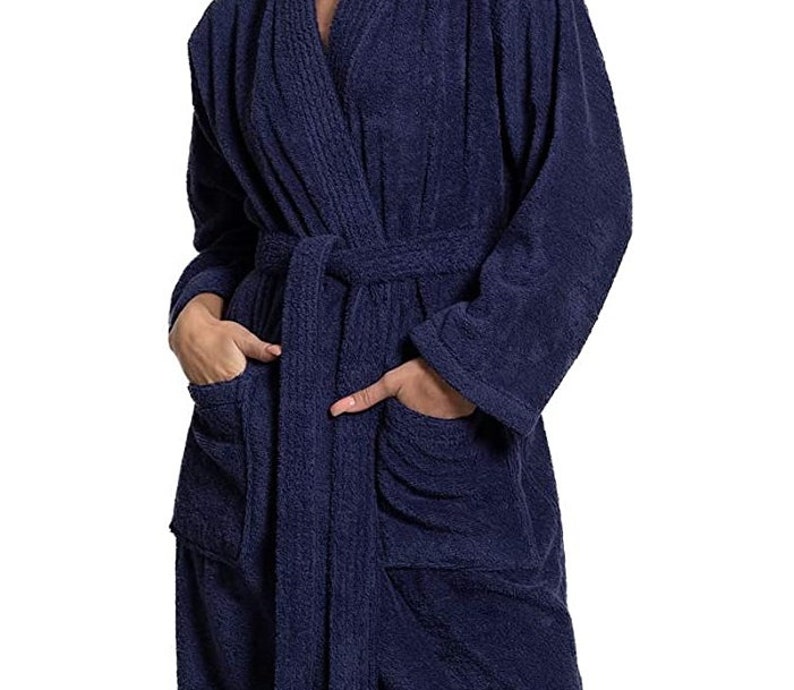 NAVY BLUE ROBE, Terry Bathrobes, Turkish Cotton Robe, Personalized ...