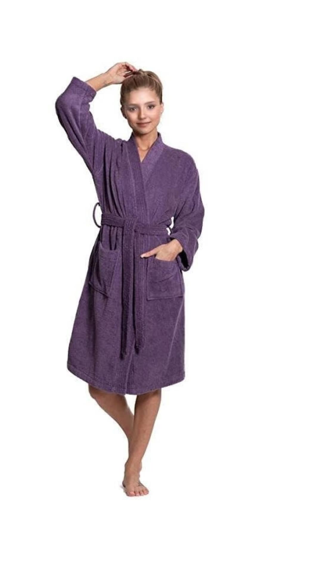 PURPLE ROBE, TURKISH Cotton Robe, Terry Bathrobes, Personalized ...