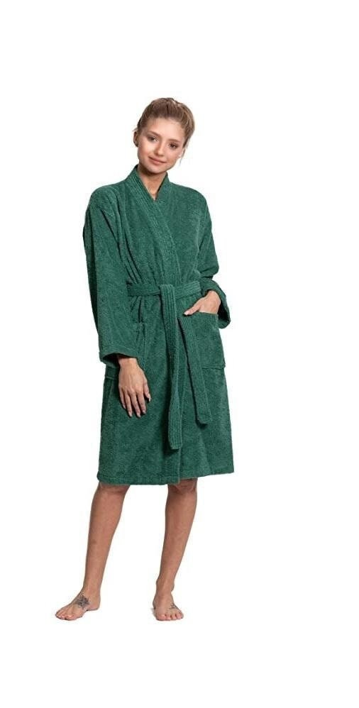 GREEN KIMONO ROBE, Turkish Cotton Robe, Terry Bathrobes, Personalized ...