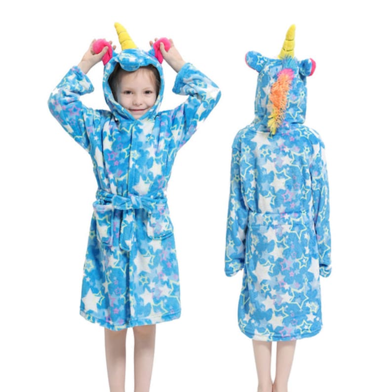 UNICORN ROBE, KIDS Fluffy Unicorn Kids Pajamas Robes, Unicorn Robes ...
