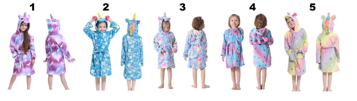 UNICORN ROBE, KIDS Fluffy Unicorn Kids Pajamas Robes, Unicorn Robes ...