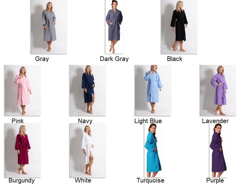 ROMAN NUMERAL ROBE Kimono Robe Long Waffle Robe Women - Etsy