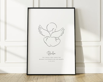 Personalised Angel Baby Print, Baby Loss, Angel Baby Keepsake ...