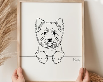 westie drawing outline