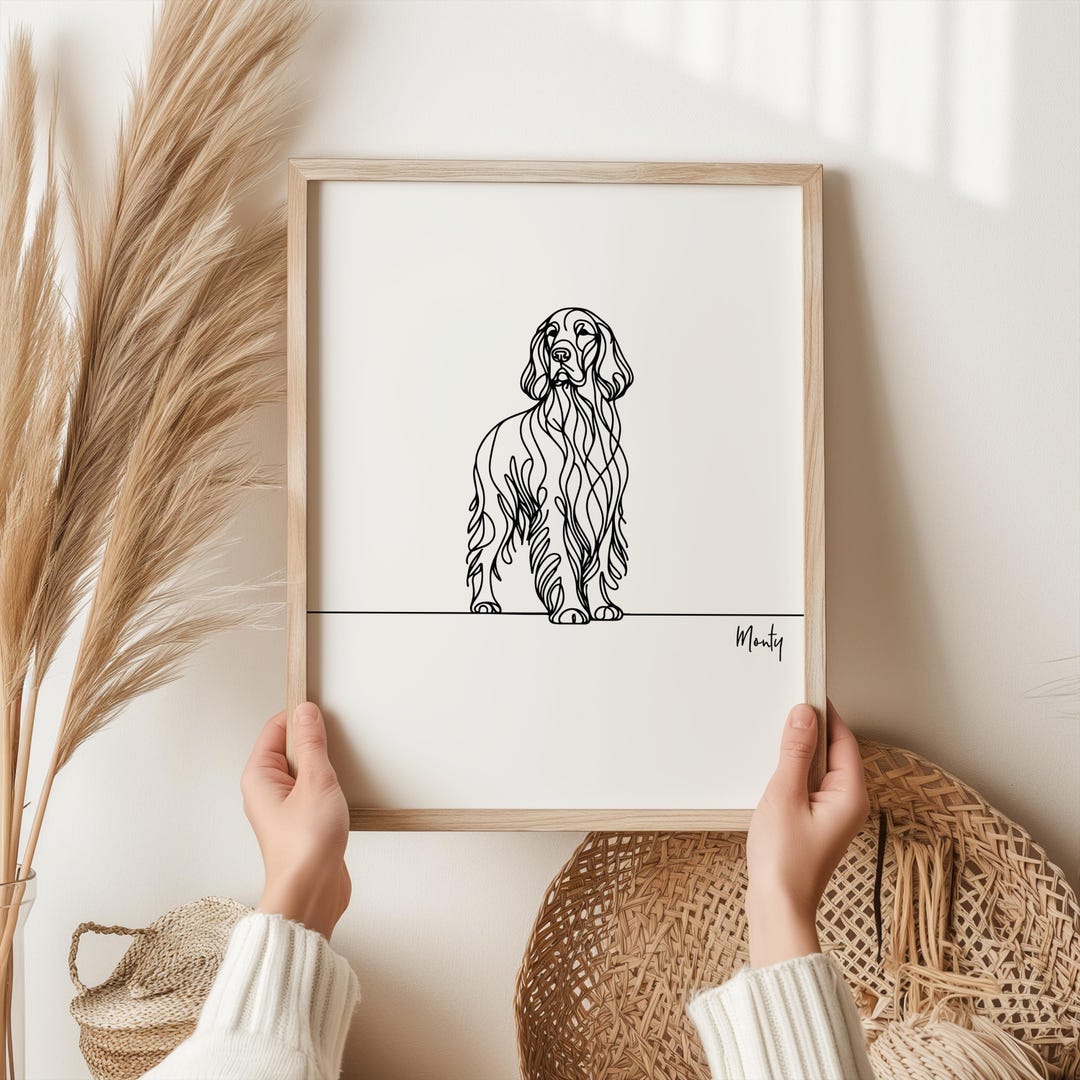 Personalised Irish Setter Digital Print, Irish Setter Dog Outline ...