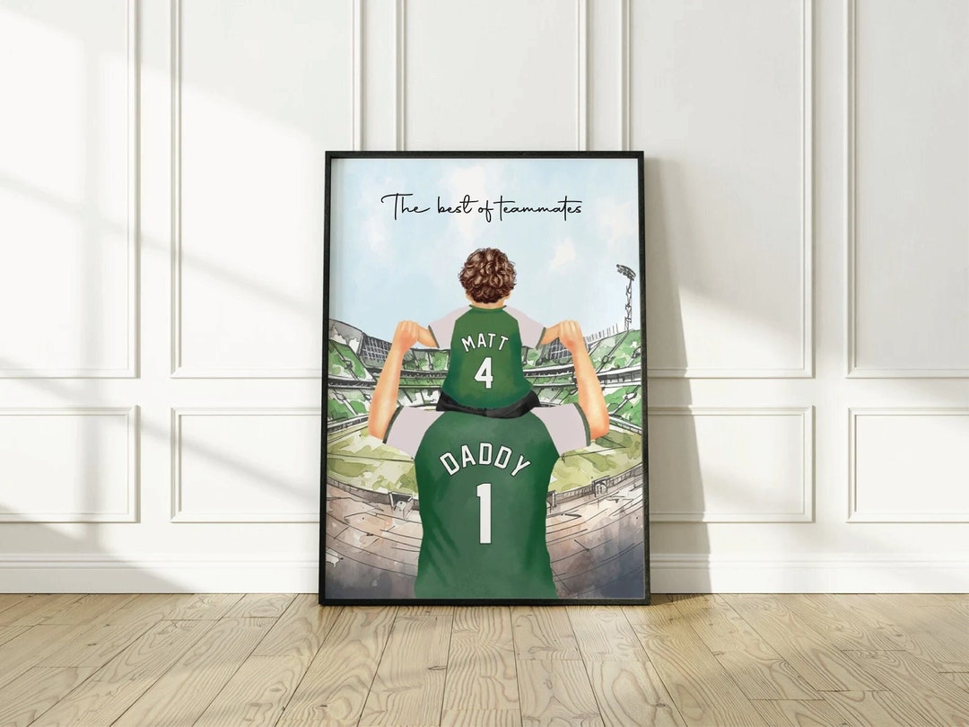Custom Football Print, Personalised Football Team Gift, Gift for Dad ...