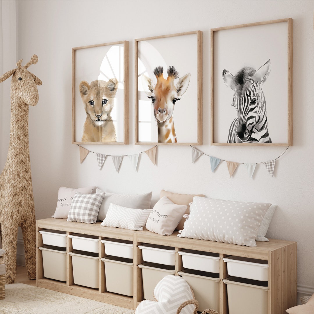 Safari Baby Animal Nursery Prints, Set of 3, African Nursery Decor ...