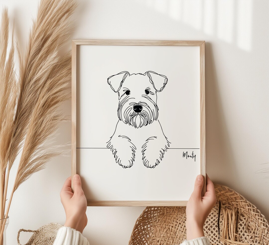 Personalised Wheaton Terrier Print, Wheaton Terrier Line Art, Wheaton ...