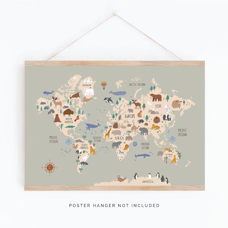 World Map Portrait - Etsy