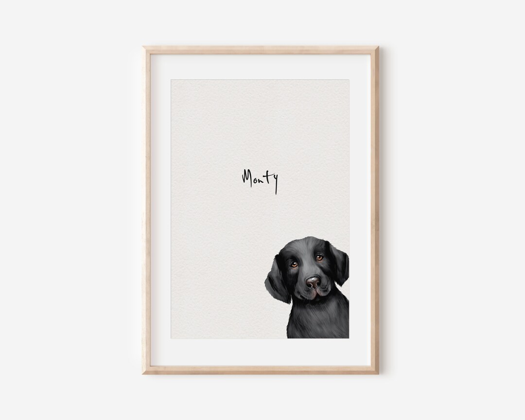 Labrador Dog Print, Dog Drawing Print, Fine Art Dog Print, Black ...