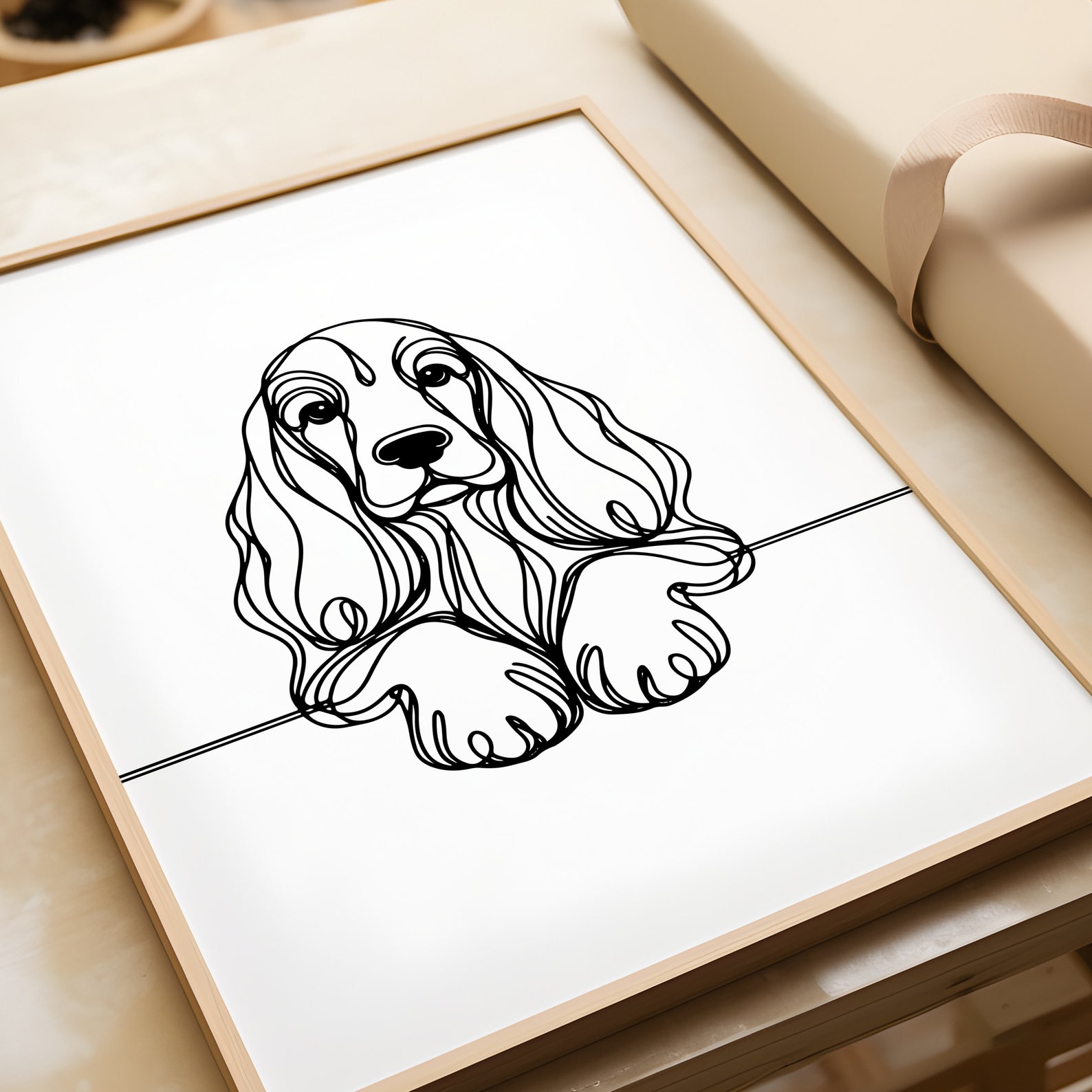 Personalised Cocker Spaniel Digital Portrait, Cocker Spaniel Puppy Ar ...