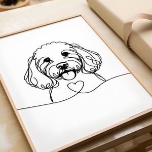 Personalised Cockapoo Print, Cockapoo Line Art, Cockapoo Portrait, Dog ...