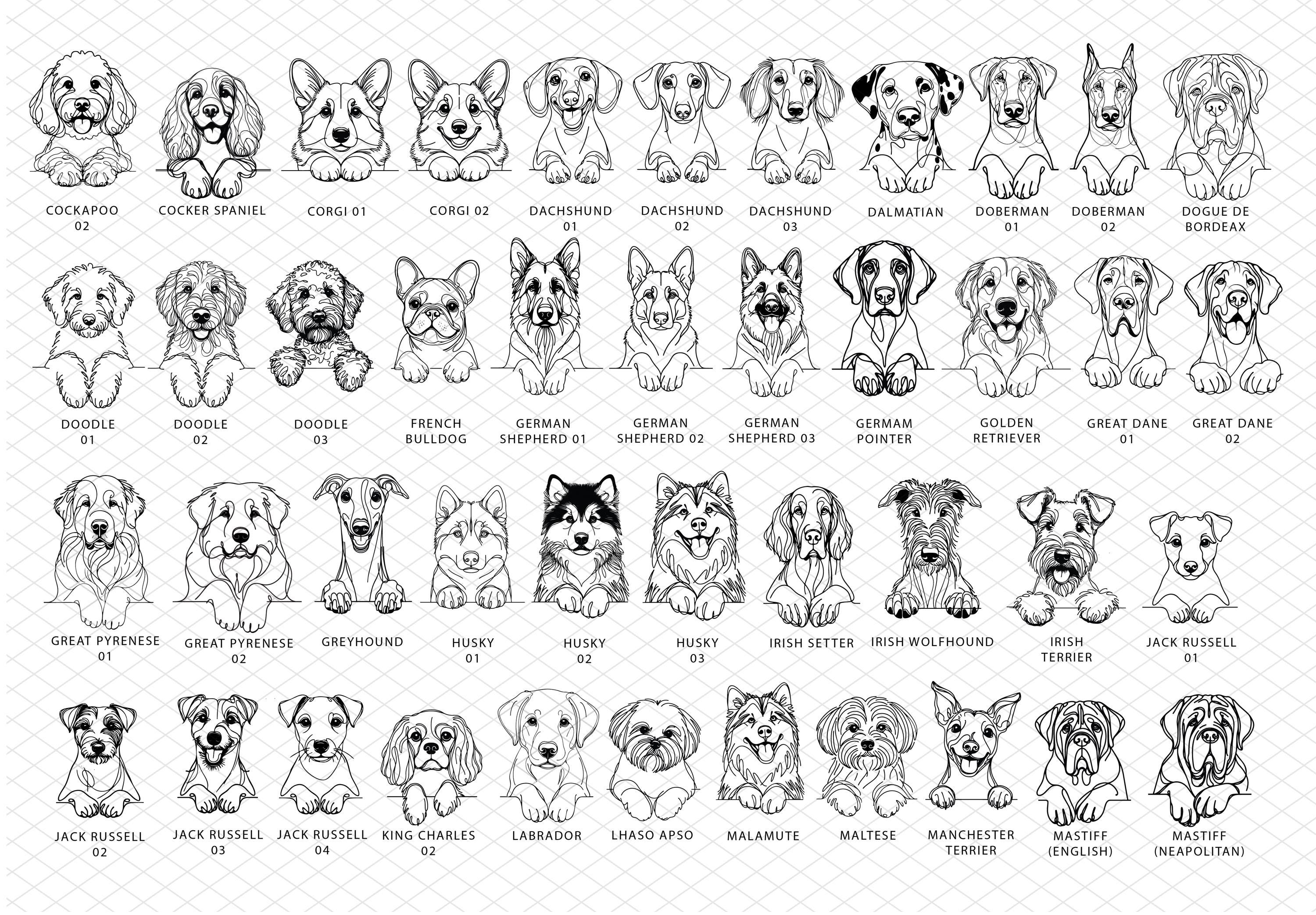 Cockapoo Line Drawing, Line Art Dog Print, Cockapoo Picture, Fun Gift ...