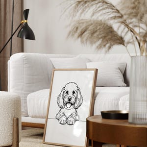 Personalised Cockapoo Print, Cockapoo Line Art, Cockapoo Portrait, Dog ...
