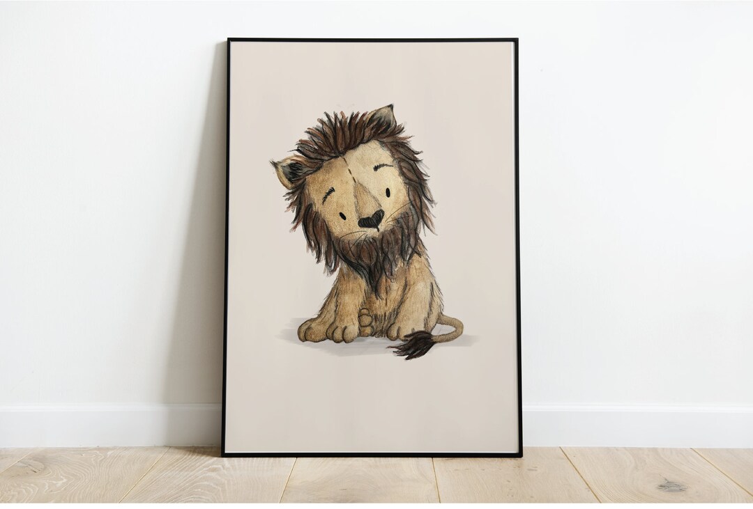 Lion Print, Safari Nursery Prints, Safari Scandi Nursery, Lion Zebra ...