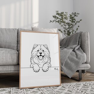 Personalised Chow Chow Digital Print, Chow Chow Dog Outline, Chow Chow ...
