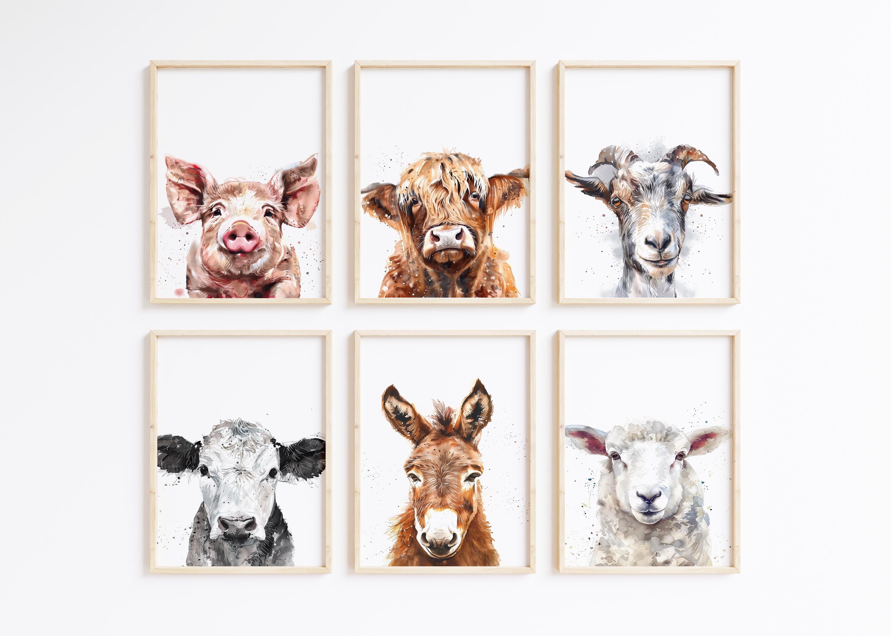 Farm Nursery Prints, Farm Yard, Animals Decor, Country Home Decor ...