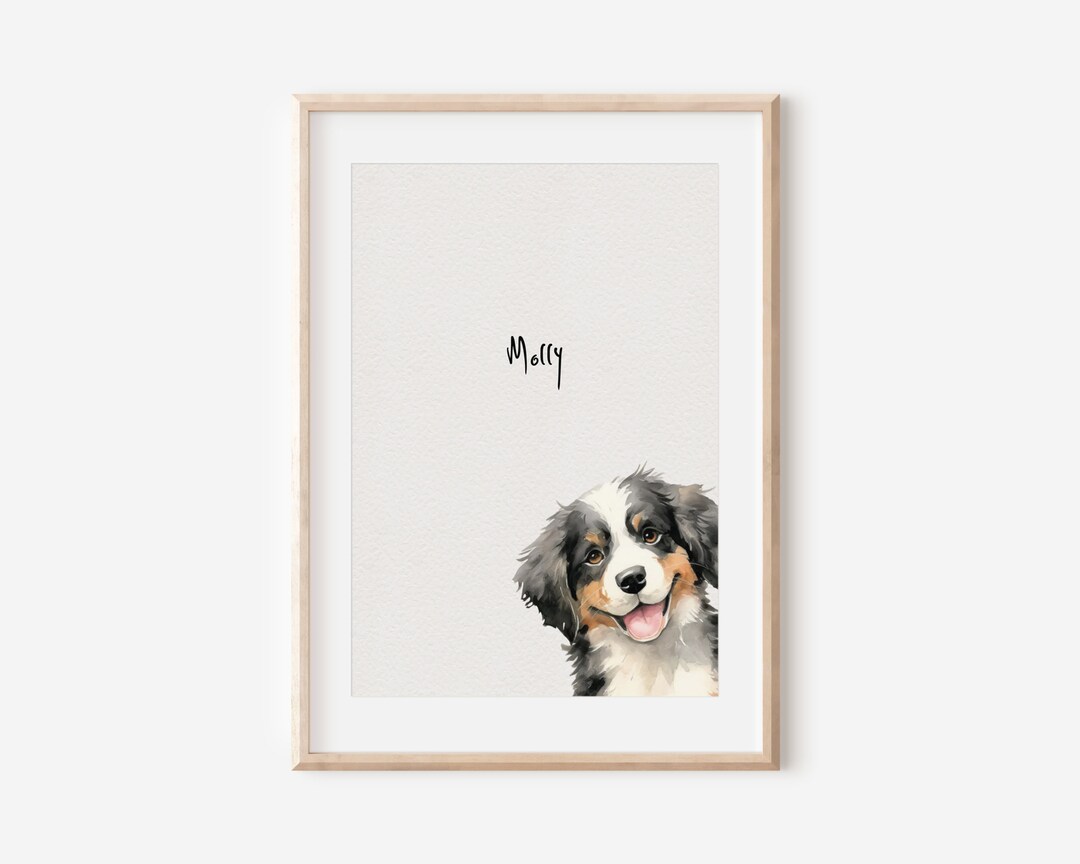 Bernese Mountain Dog Print, Dog Drawing Print, Fine Art Dog Print ...