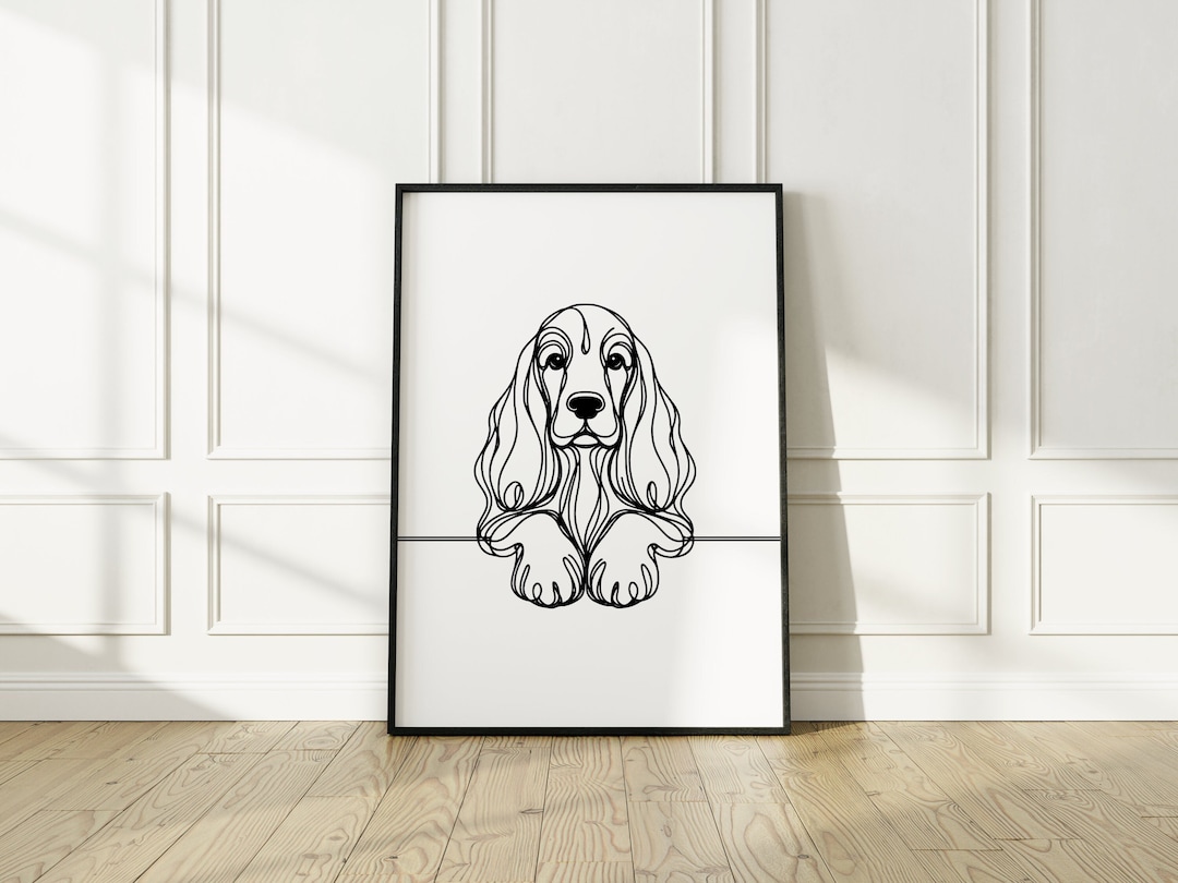 Personalised Cocker Spaniel Digital Portrait, Cocker Spaniel Puppy Ar ...