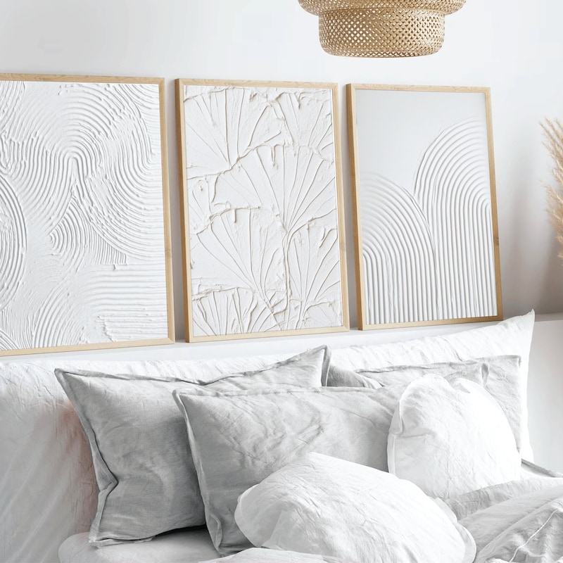 White Textured Wall Art - Etsy
