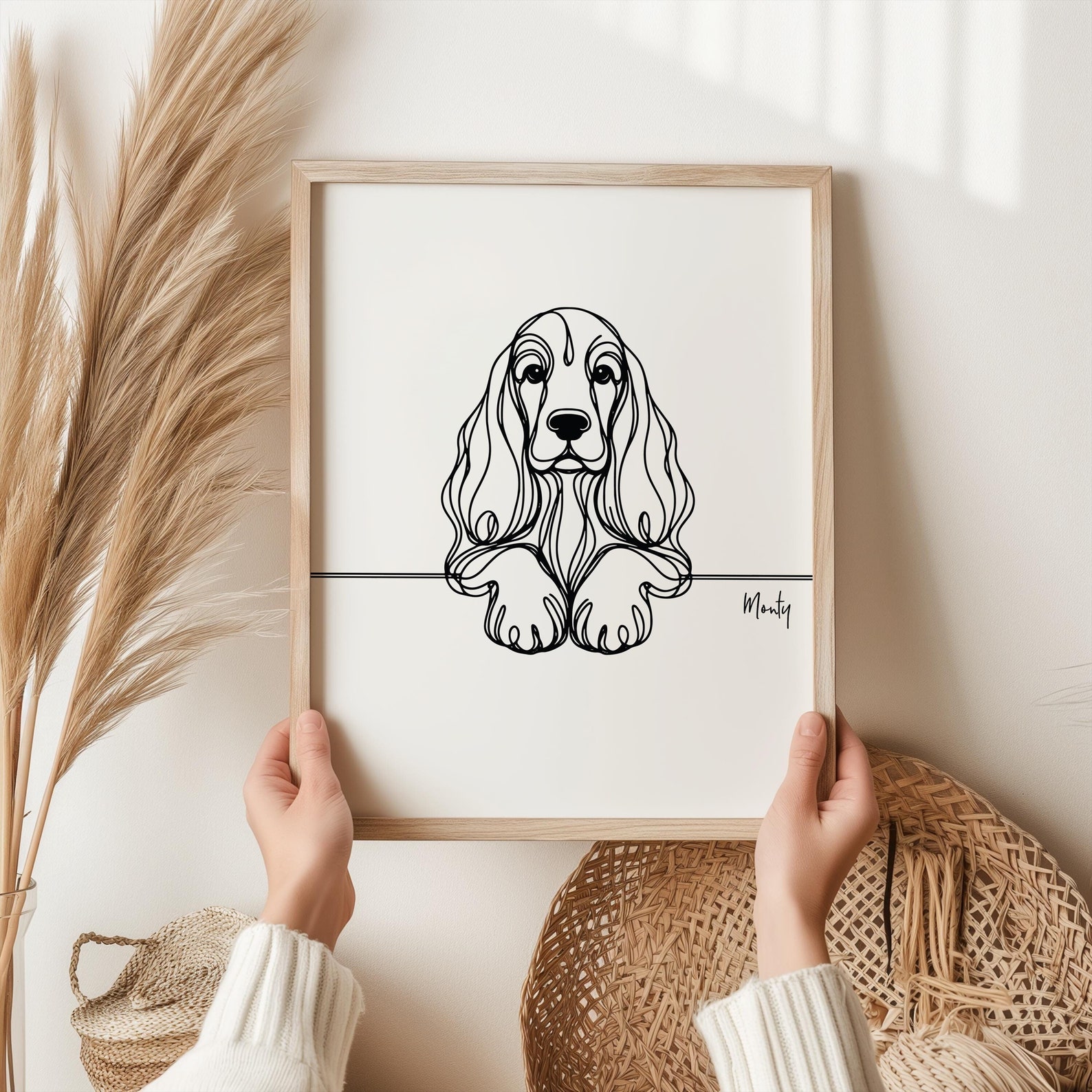Personalised Cocker Spaniel Digital Portrait, Cocker Spaniel Puppy Ar ...