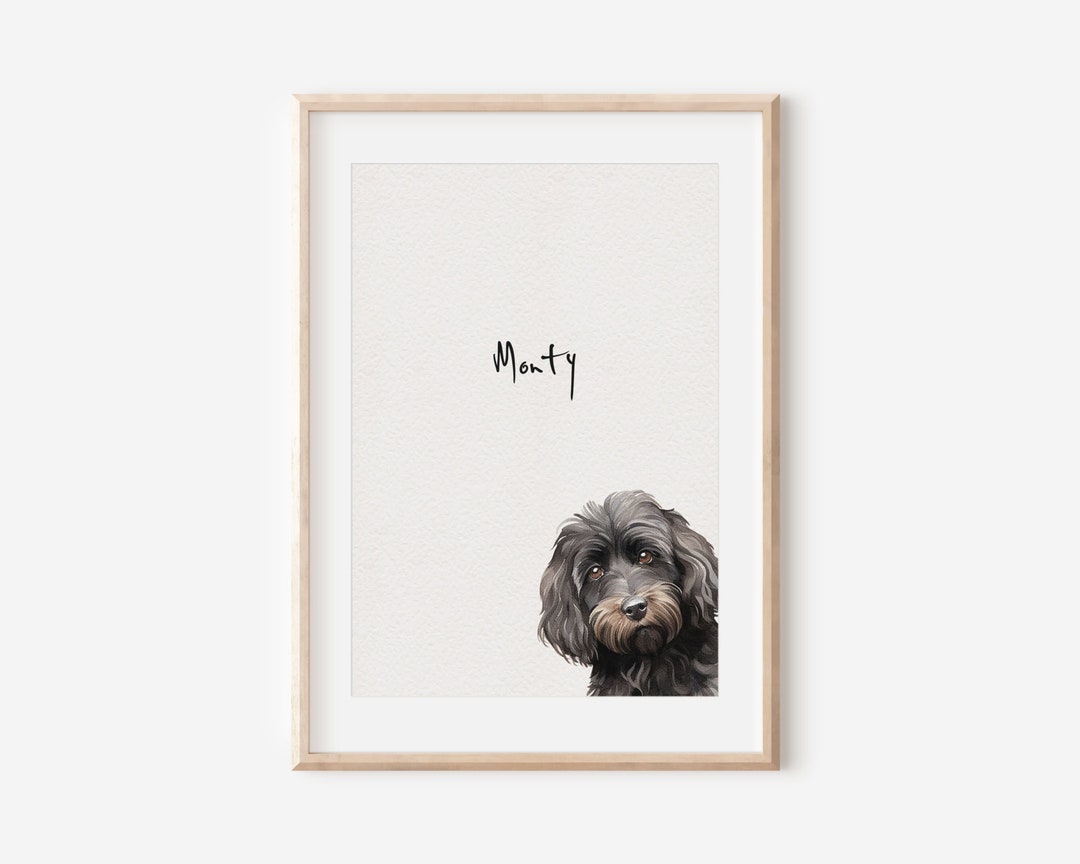 Cockapoo Print, Dog Drawing Print, Fine Art Dog Print, Black Cockapoo ...