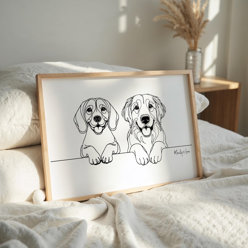 Cockapoo Line Drawing, Line Art Dog Print, Cockapoo Picture, Fun Gift ...