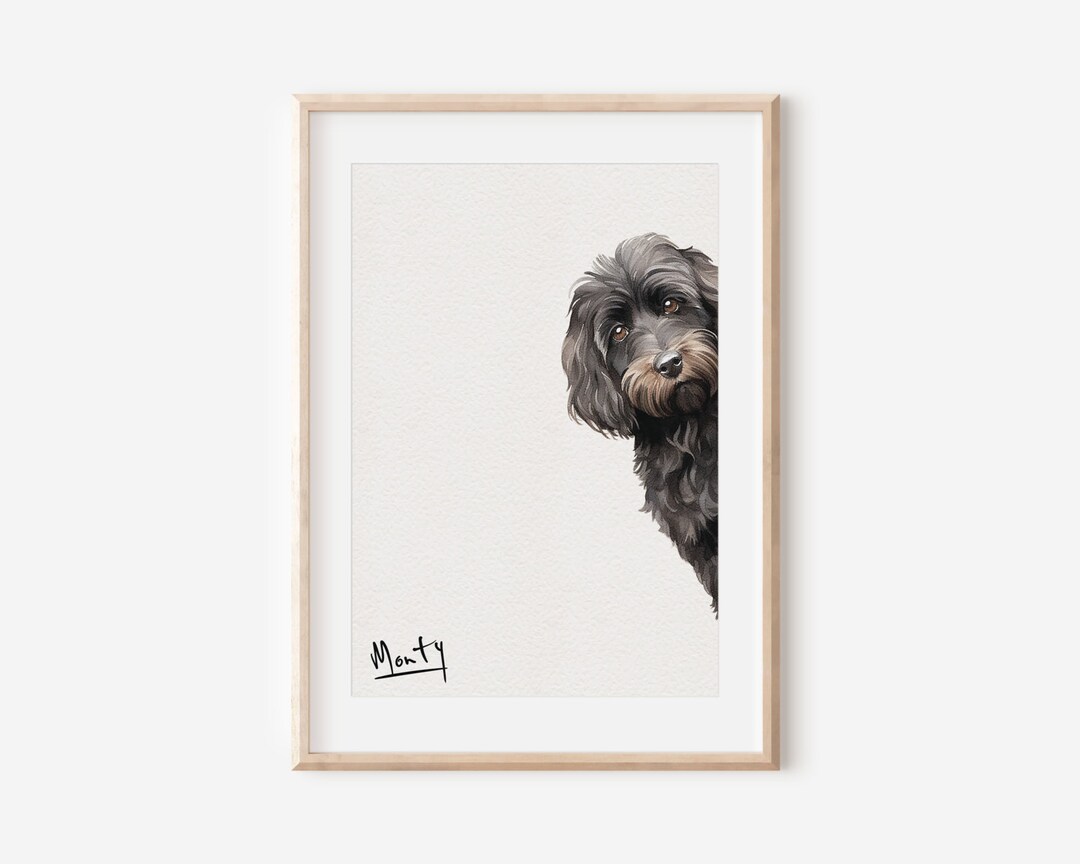 Cockapoo Print, Dog Drawing Print, Fine Art Dog Print, Black Cockapoo ...