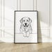Personalised Great Pyrenees Digital Print, Great Pyrenees Dog Outline ...