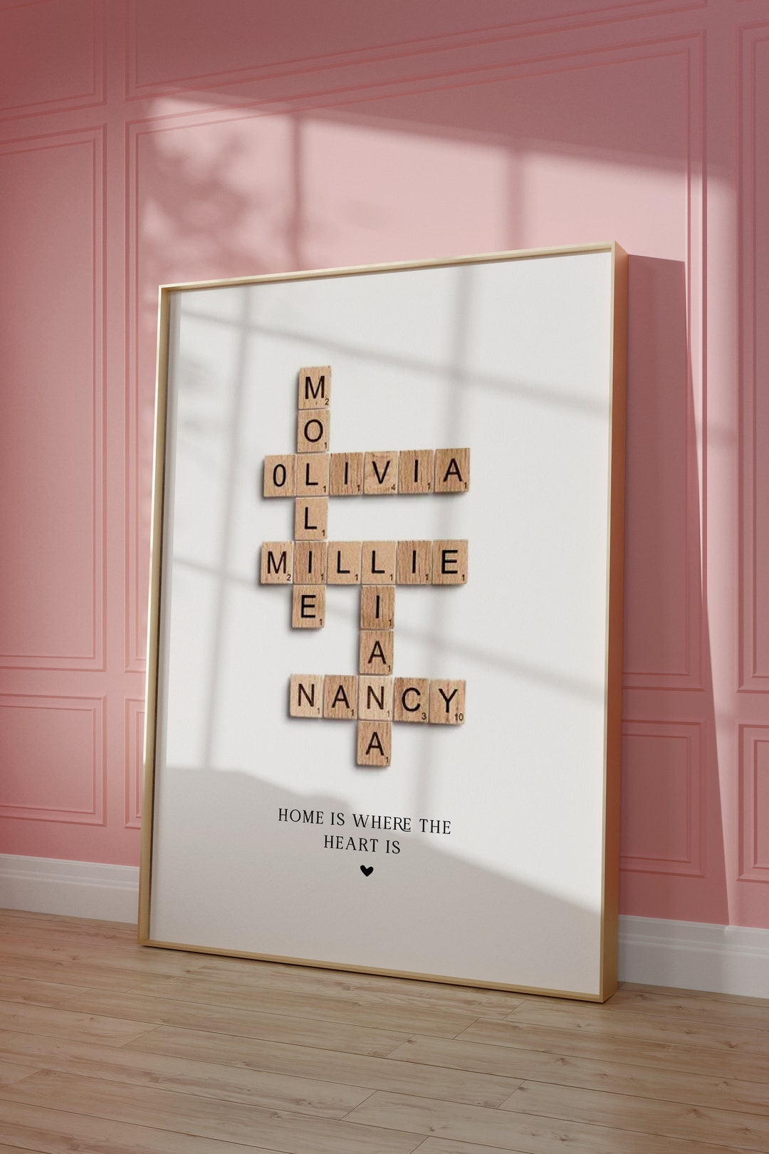 Personalised Scrabble Print, Custom Letter Tile Prints, Family Name Art ...