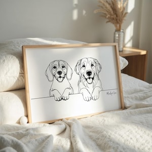Personalised Cockapoo Print, Cockapoo Line Art, Cockapoo Portrait, Dog ...