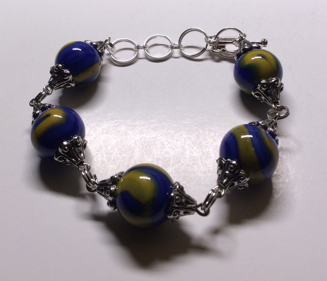Adjustable Marble Bracelet - Art Glass - Etsy