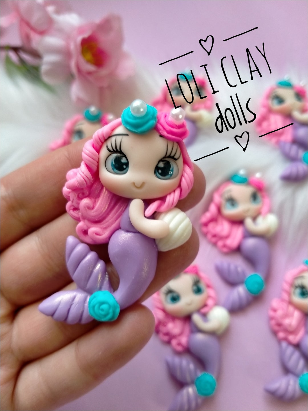 Clays for Bows Mermaid Clay Clay Dolls Bow Centers Clays - Etsy