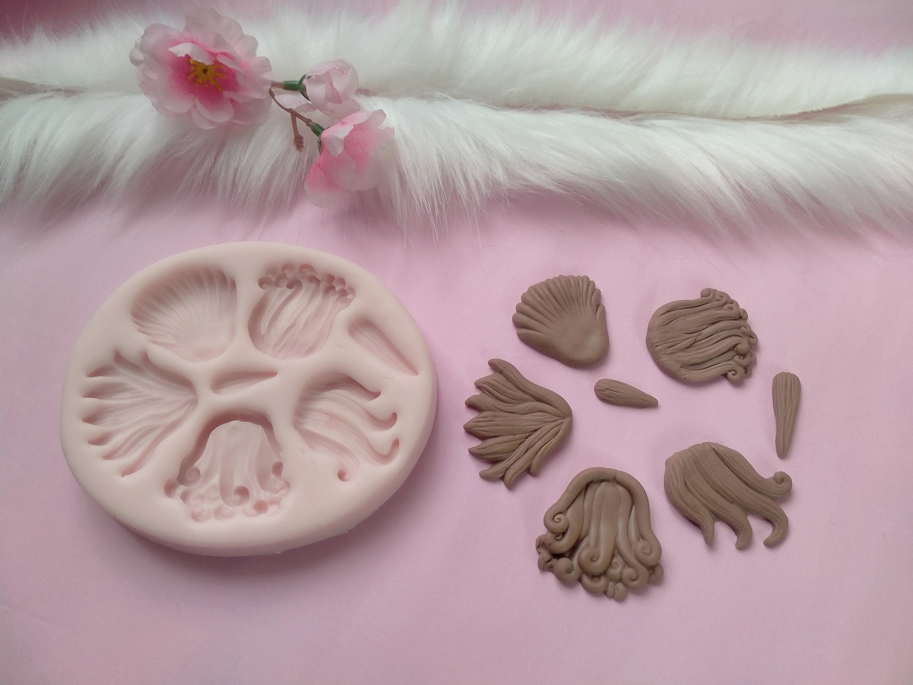 Hair Silicone Mold,molde Silicon Arcilla Flexible, Molde Cabellos ...