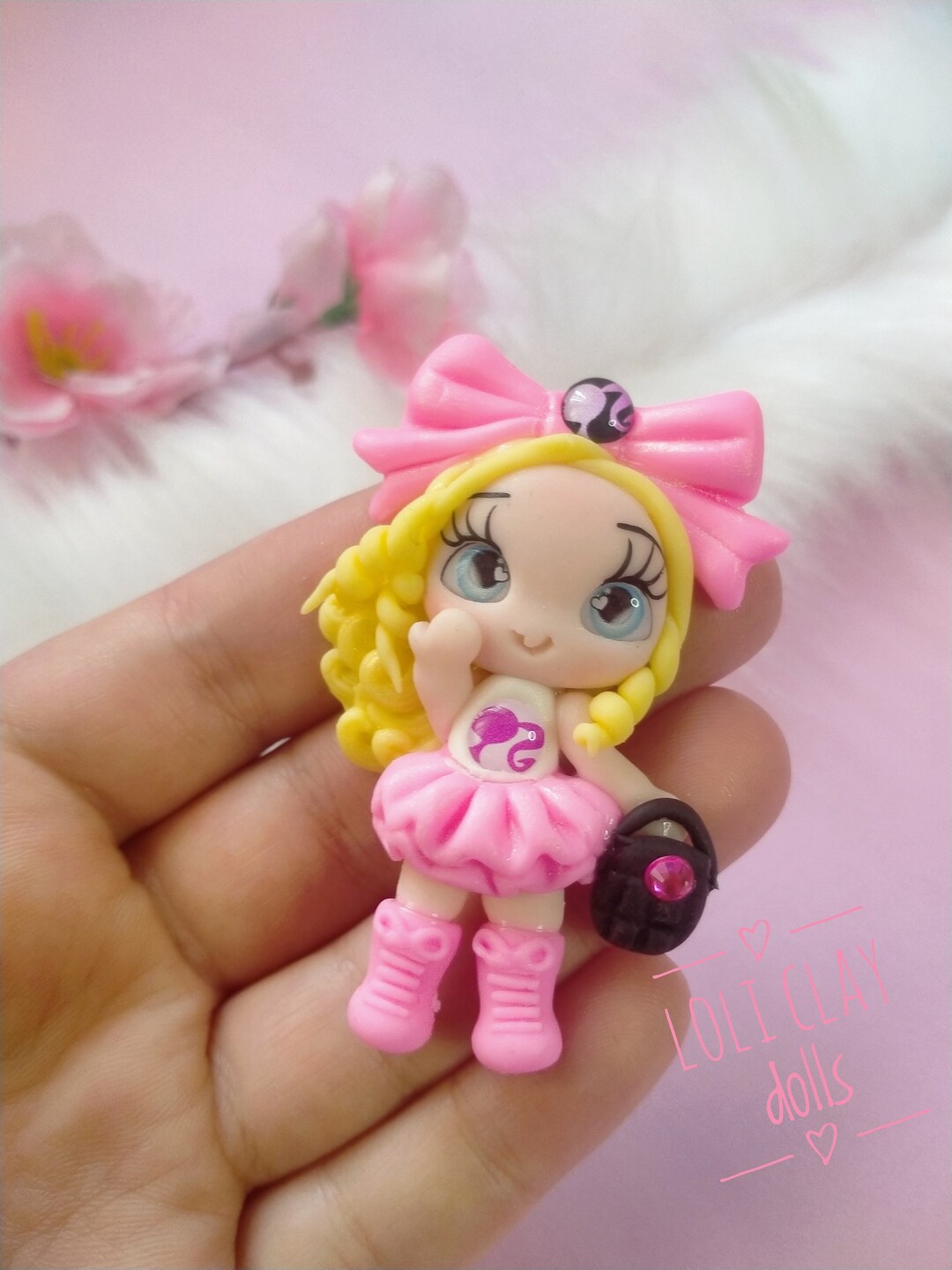 Barbie Clay Center / Cold Porcelain Dolls/hair Bow Center /dolls ...