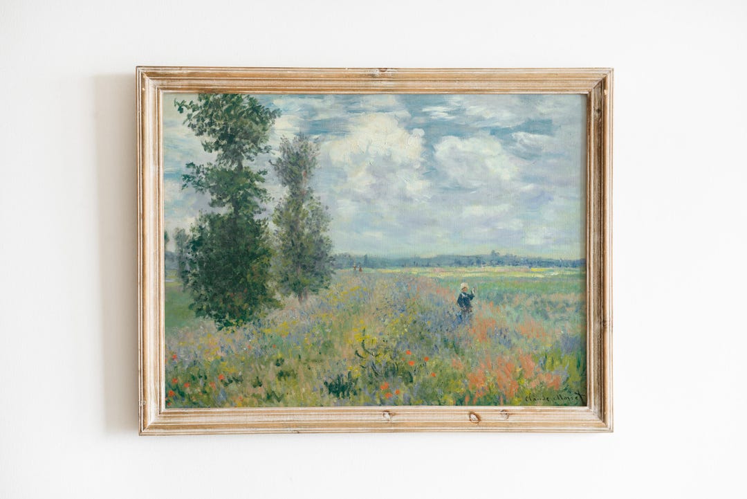 Claude Monet Landscape Print, Poppy Fields Near Argenteuil Painting ...