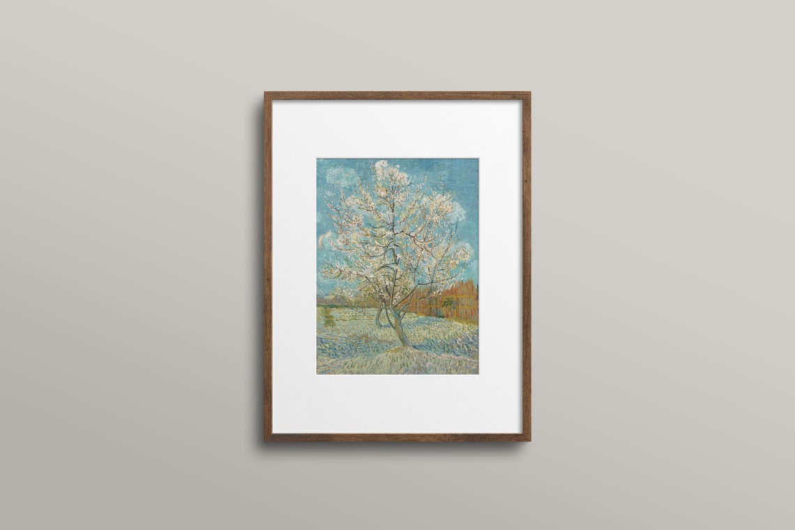 Vintage Vincent Van Gogh Landscape Painting, Digital Download, Pink ...