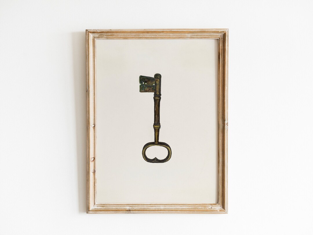 Vintage Key Painting Print, Digital Download, Still Life Art, Antique ...