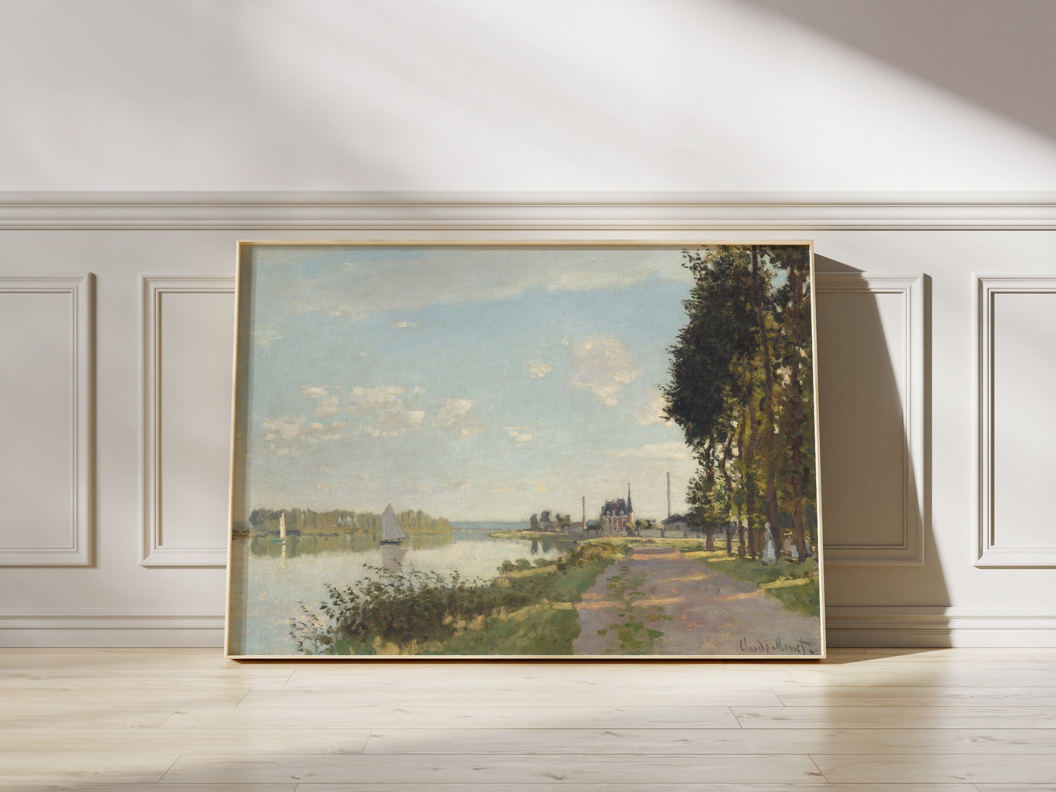 Vintage Claude Monet Muted Landscape Print, Digital Download, Boats on ...