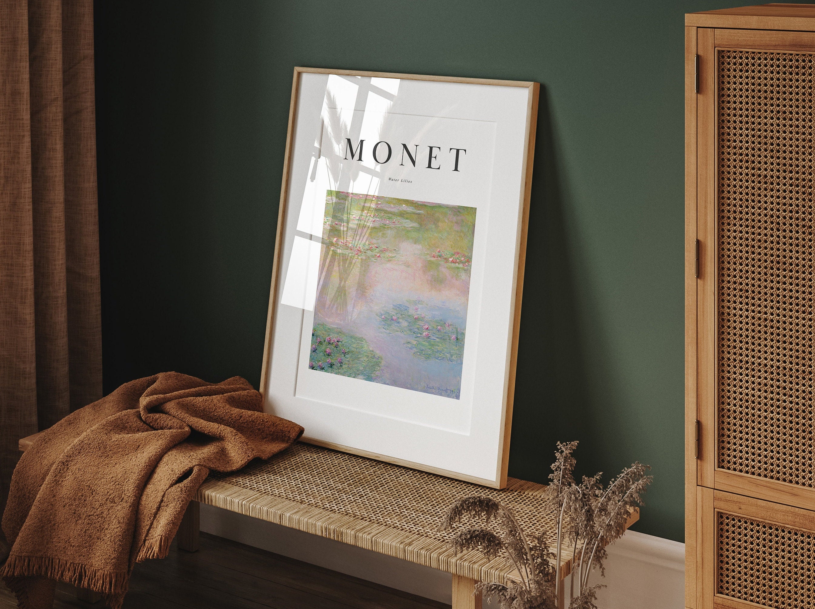 Vintage Claude Monet Museum Exhibition Poster, Pastel Shades, Water ...
