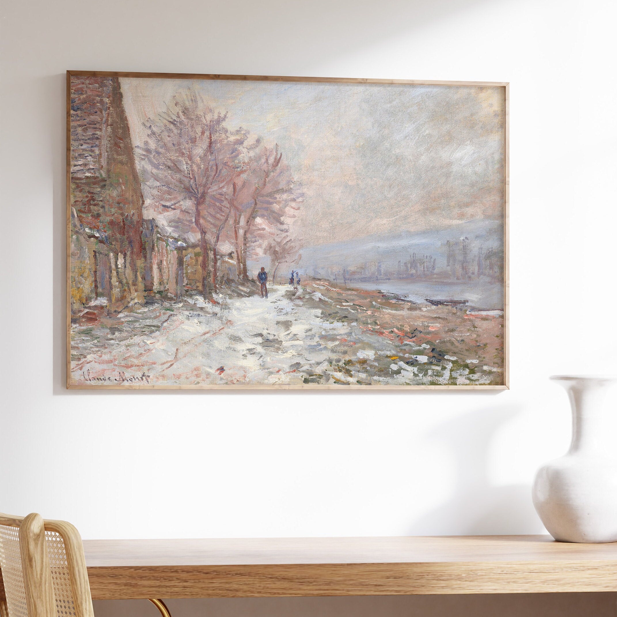 Vintage Claude Monet Winter Landscape Painting, DIGITAL DOWNLOAD ...