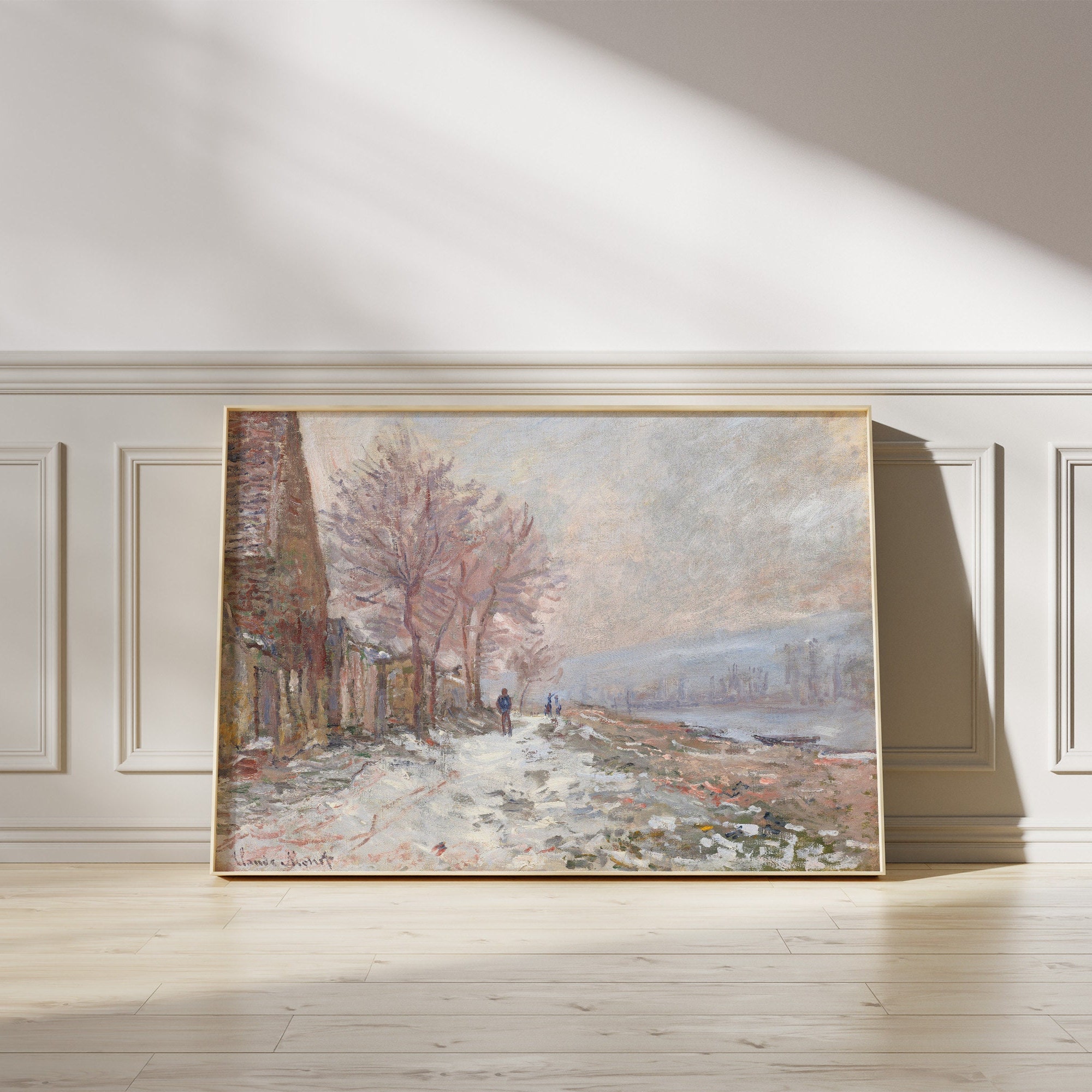 Vintage Claude Monet Winter Landscape Painting, DIGITAL DOWNLOAD ...