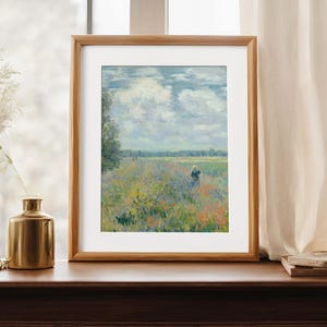Claude Monet Landscape Print, Poppy Fields Near Argenteuil Painting ...